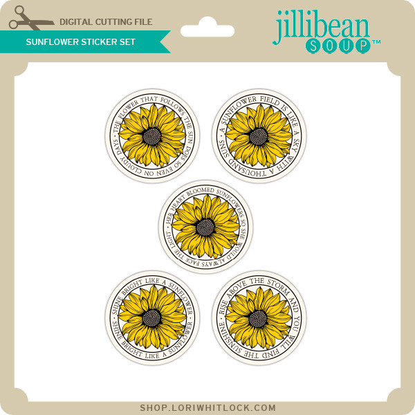 Sunflower Sticker Set - Lori Whitlock's SVG Shop