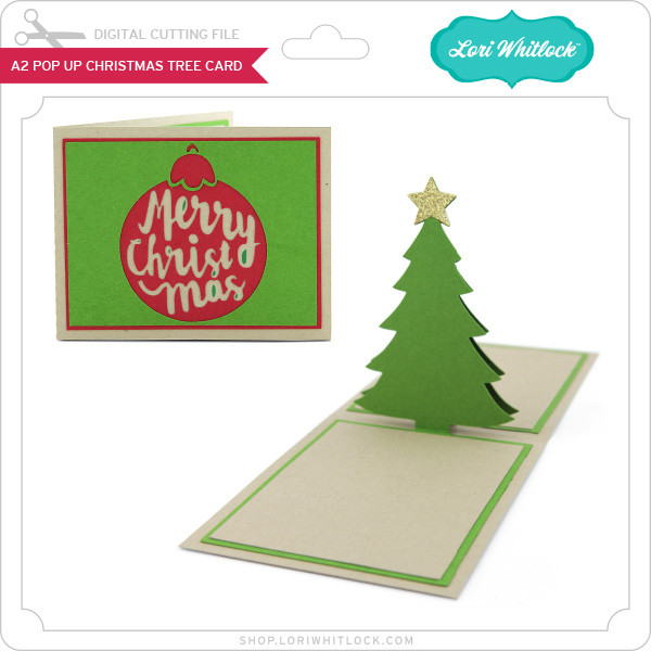 A2 Pop Up Box Card White Christmas - Lori Whitlock's SVG Shop