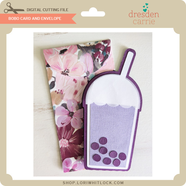 Boba Card and Envelope - Lori Whitlock's SVG Shop