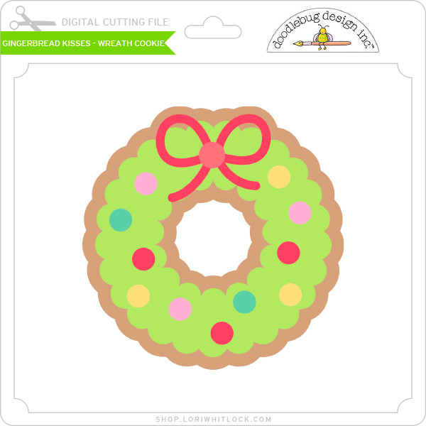 Gingerbread Kisses - Wreath Cookie - Lori Whitlock's SVG Shop