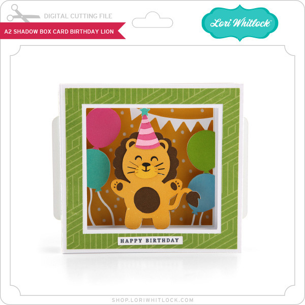 A2 Shadow Box Card Birthday Cake - Lori Whitlock's SVG Shop