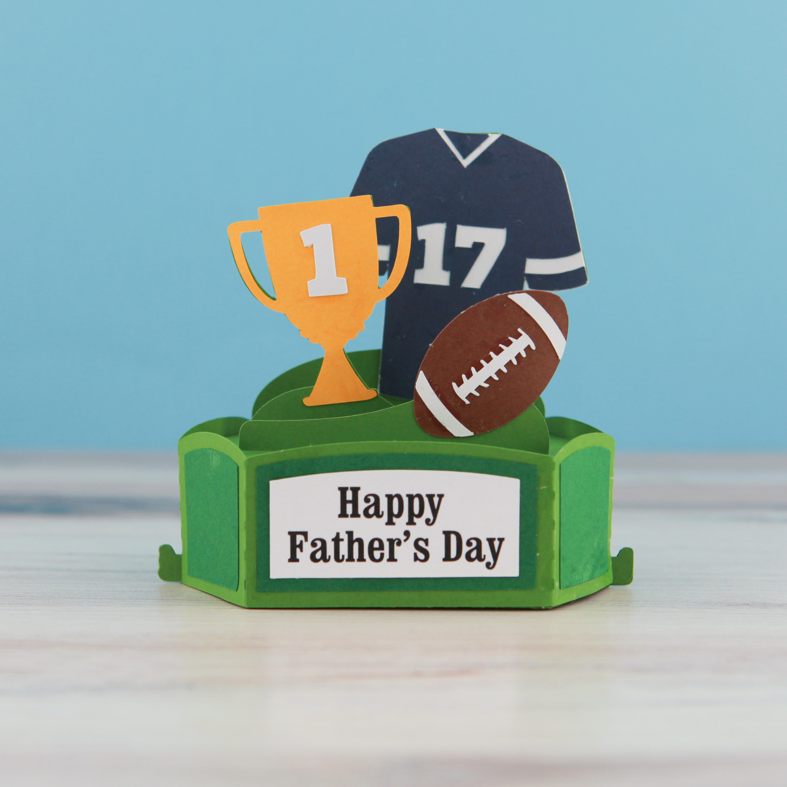 Pop Up Box Card Football - Lori Whitlock's SVG Shop