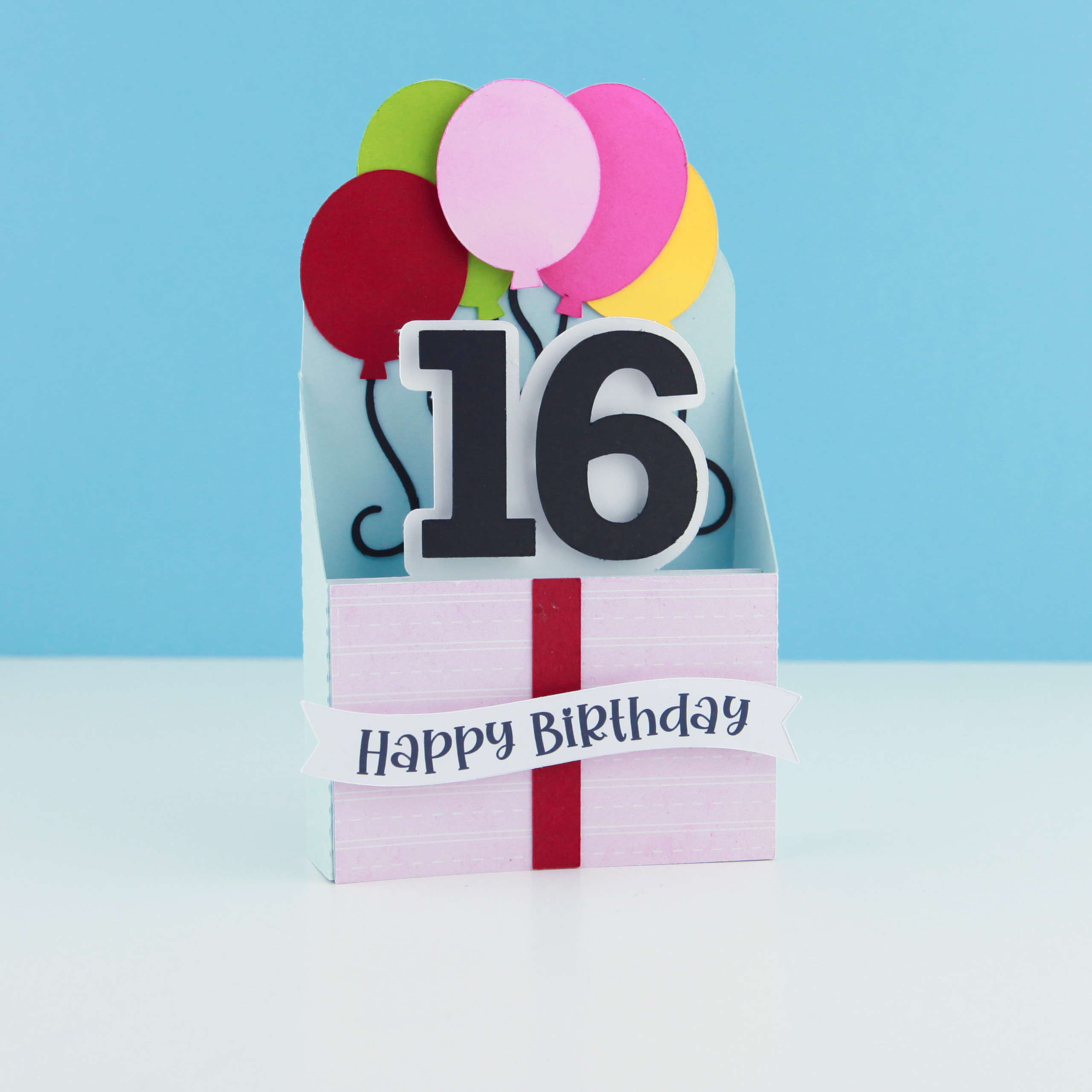 5x7 Box Card Birthday Ages 1-100 - Lori Whitlock's SVG Shop