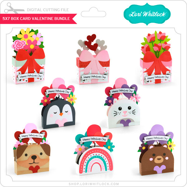 5X7 Envelope Box Card Valentine's Bundle - Lori Whitlock's SVG Shop
