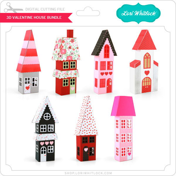 3D Valentine House Bundle - Lori Whitlock's SVG Shop