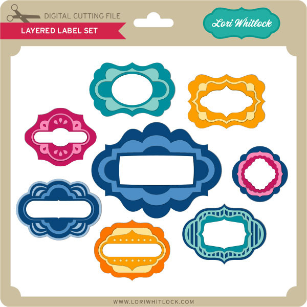 6 Layered Bracket Labels - Lori Whitlock's SVG Shop
