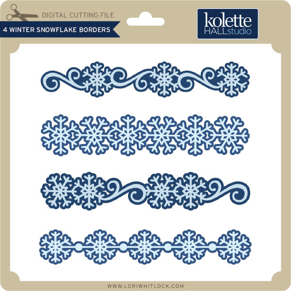 4 Winter Snowflake Borders - Lori Whitlock's SVG Shop