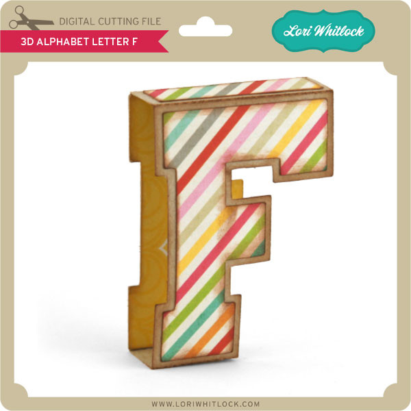3-D Alphabet Letter F - Lori Whitlock's SVG Shop