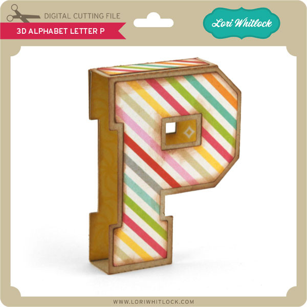3-D Alphabet Letter P - Lori Whitlock's SVG Shop