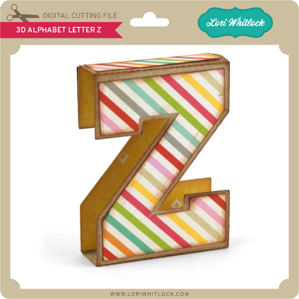 3-D Alphabet Letter Z - Lori Whitlock's SVG Shop