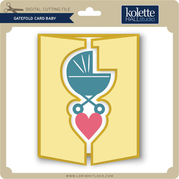 Hidden Box Gatefold Card Baby Girl - Lori Whitlock's SVG Shop