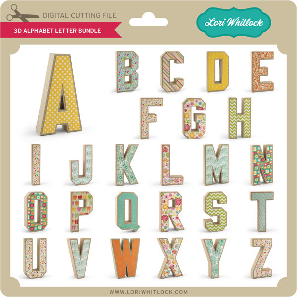 3-D Alphabet Bundle - Lori Whitlock's SVG Shop
