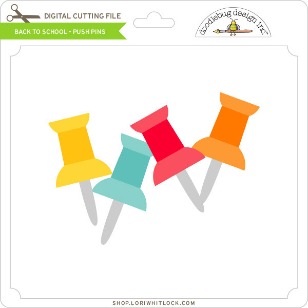 Back To School - Push Pins - Lori Whitlock's SVG Shop