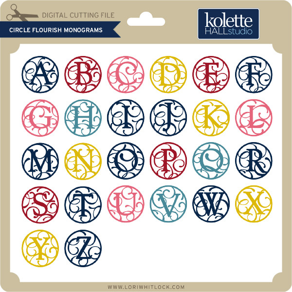 Circle Flourish Monograms - Lori Whitlock's SVG Shop