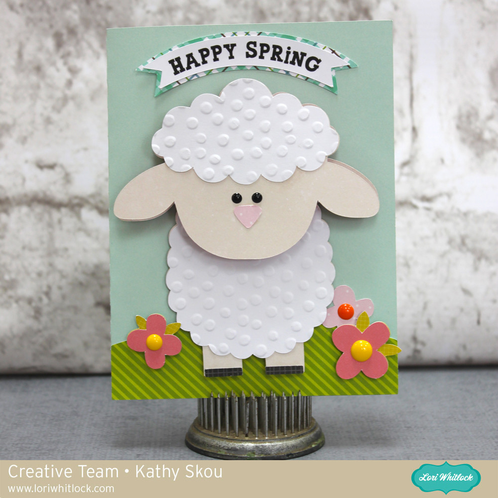 Bobble Head Card Sheep - Lori Whitlock's SVG Shop