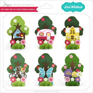 5X7 Pop Up Card Bundle - Lori Whitlock's SVG Shop