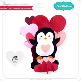 Pop Up Box Card Penguin - Lori Whitlock's SVG Shop