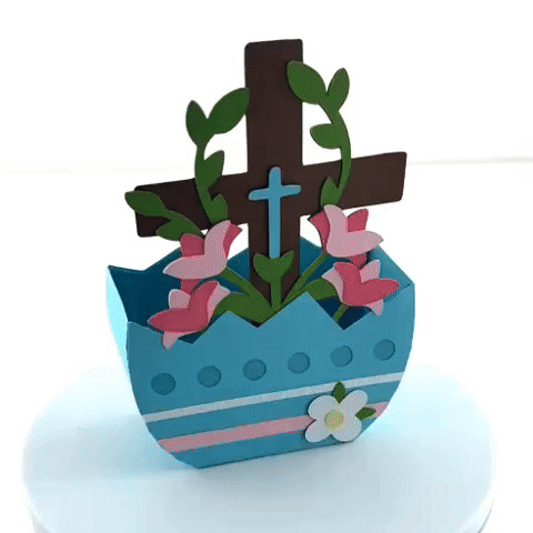 Easter Egg Treat Box Cross - Lori Whitlock's SVG Shop