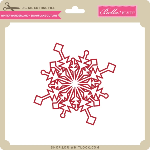 Winter Wonderland - Snowflake Outline - Lori Whitlock's SVG Shop