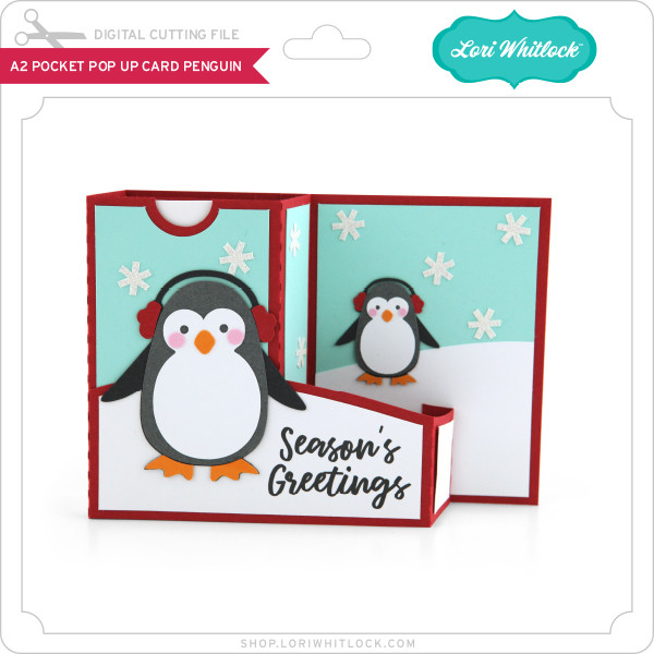 Pop Up Box Card Penguin - Lori Whitlock's SVG Shop