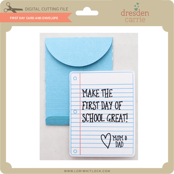 First Day Card and Envelope - Lori Whitlock's SVG Shop