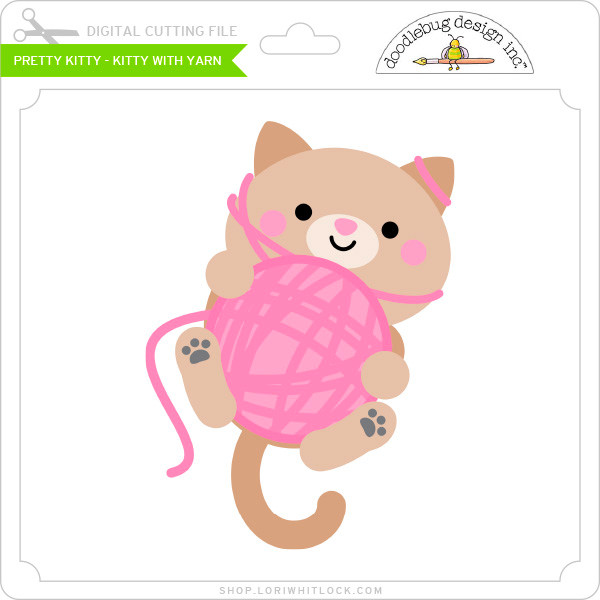 Pretty Kitty - Kitty With Yarn - Lori Whitlock's SVG Shop