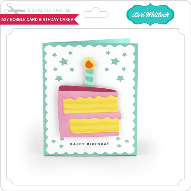 5X7 Card Birthday Cake - Lori Whitlock's SVG Shop