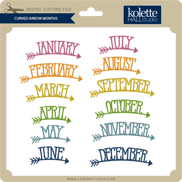 Curved Arrow Months - Lori Whitlock's SVG Shop