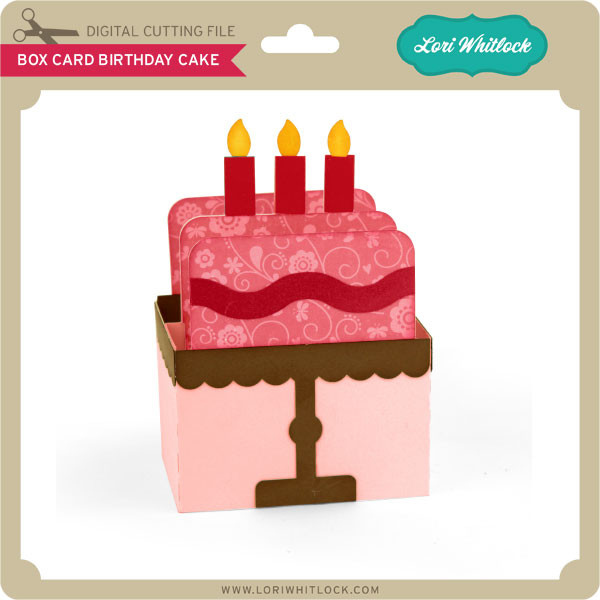 Box Card Envelope Birthday Cake Boy - Lori Whitlock's SVG Shop