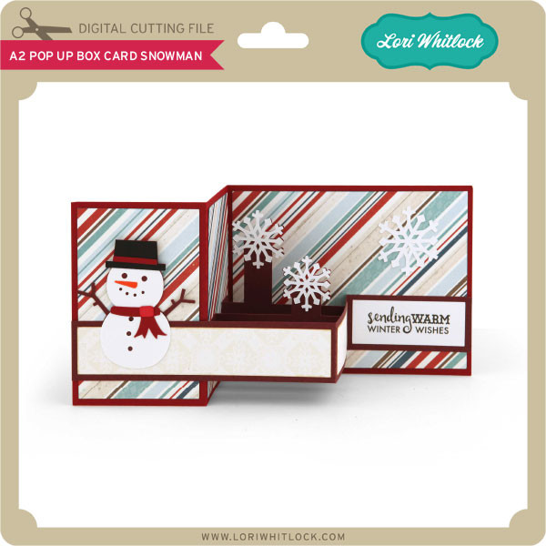 A2 Pop Up Box Card Snowman - Lori Whitlock's SVG Shop