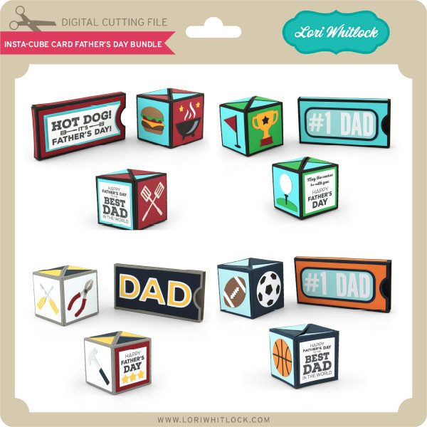 Insta-Cube Card Father's Day Bundle - Lori Whitlock's SVG Shop