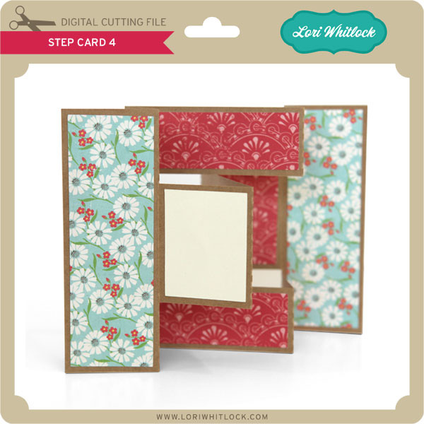 Side Step Card 3 Steps - Lori Whitlock's SVG Shop