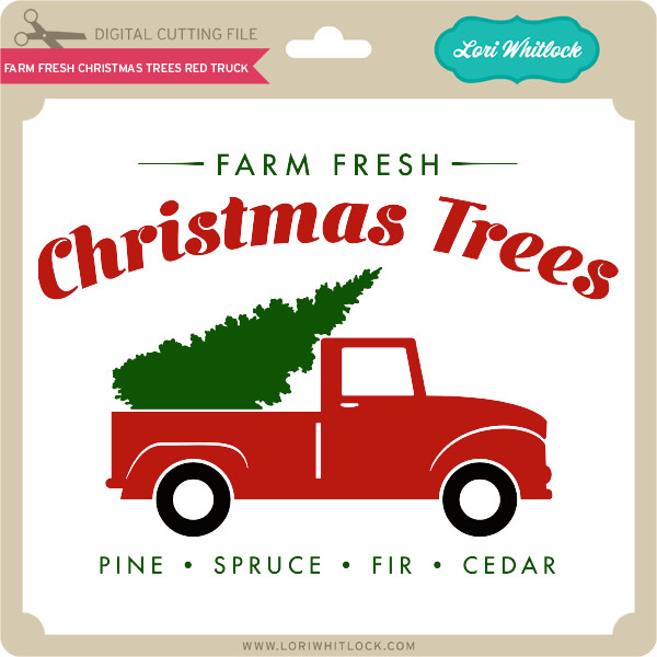 Christmas Red Truck Stickers - Lori Whitlock's SVG Shop