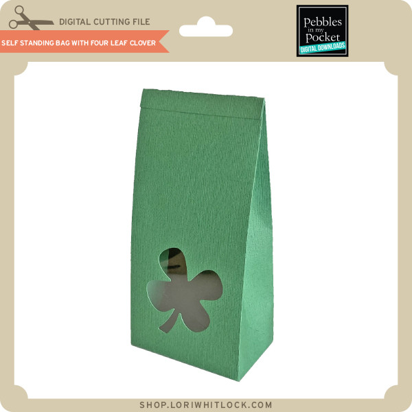 Self Standing Bag with Four Leaf Clover - Lori Whitlock's SVG Shop