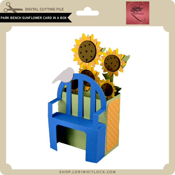 Park Bench Butterflies Card in a Box - Lori Whitlock's SVG Shop