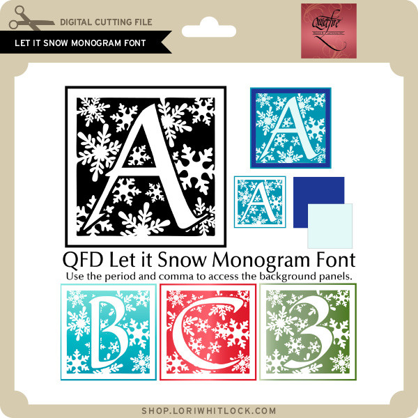 Let It Snow Monogram Font - Lori Whitlock's SVG Shop