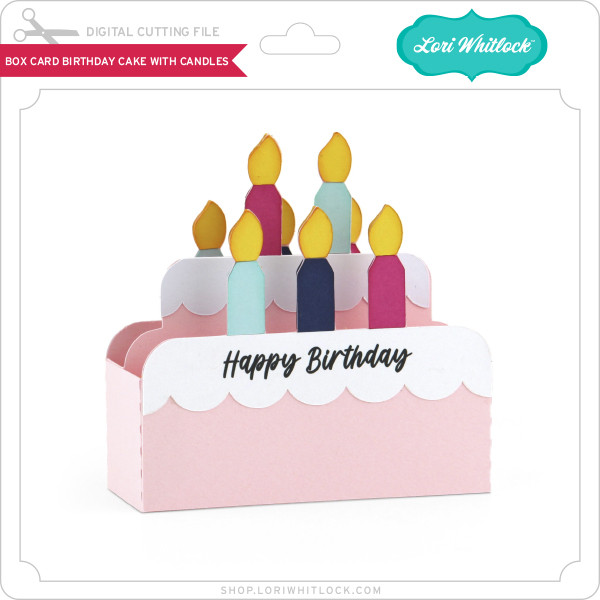 Box Card Envelope Birthday Cake Boy - Lori Whitlock's SVG Shop
