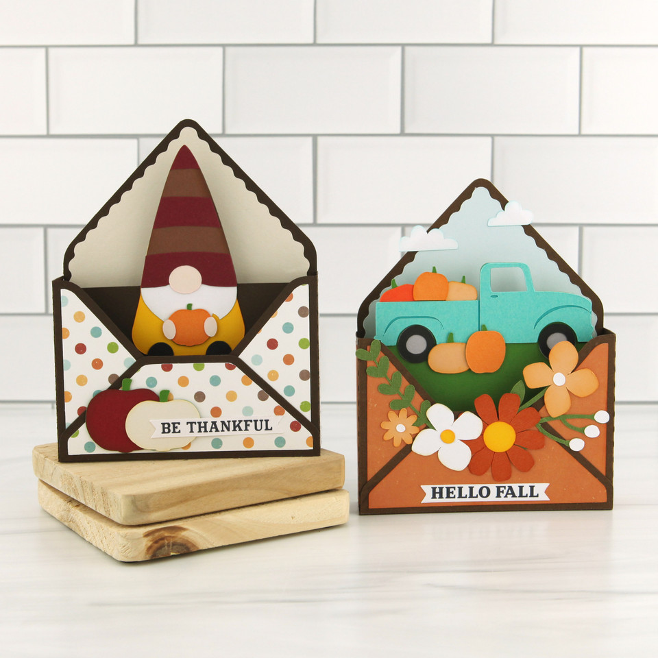 Box Card Envelope Fall Squirrel - Lori Whitlock's SVG Shop