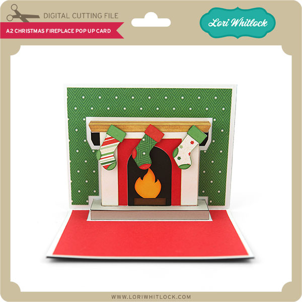 A2 Pop Up Box Card Christmas Scene - Lori Whitlock's SVG Shop