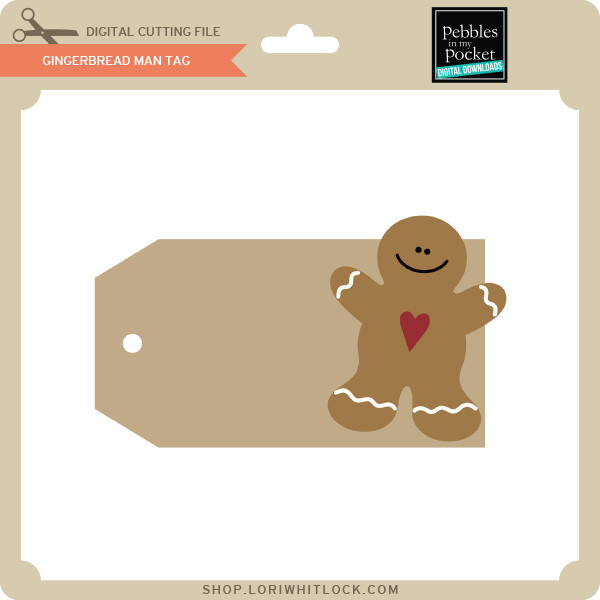 Gingerbread Man Tag - Lori Whitlock's SVG Shop
