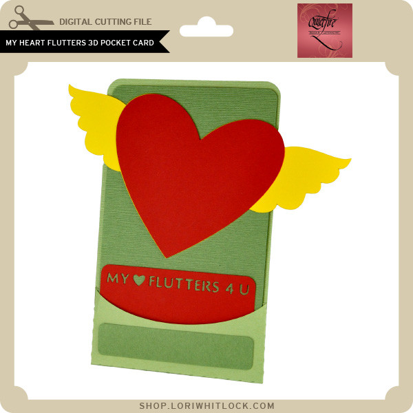 3D Heart Card - Lori Whitlock's SVG Shop
