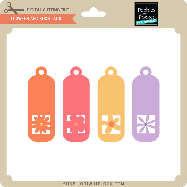 Flowers And Bugs Tags - Lori Whitlock's SVG Shop