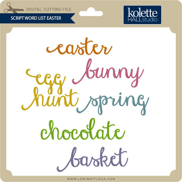 Script Word List Easter - Lori Whitlock's SVG Shop