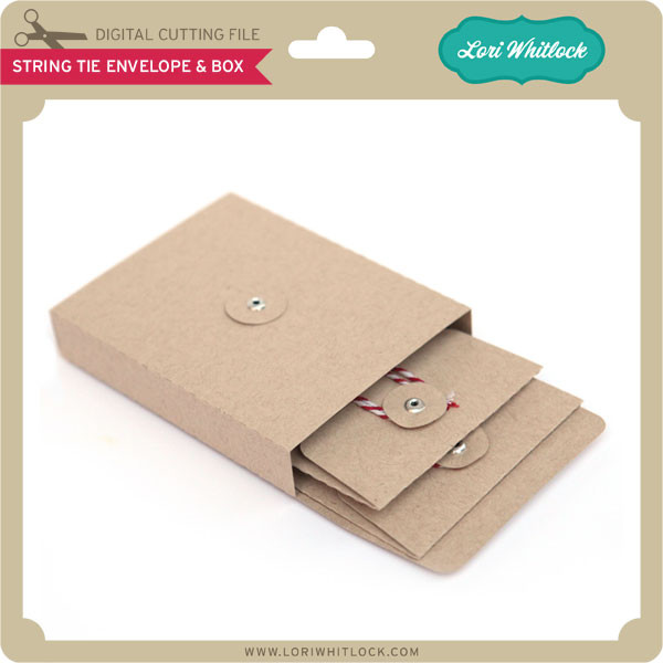String Tie Envelope & Box - Lori Whitlock's SVG Shop