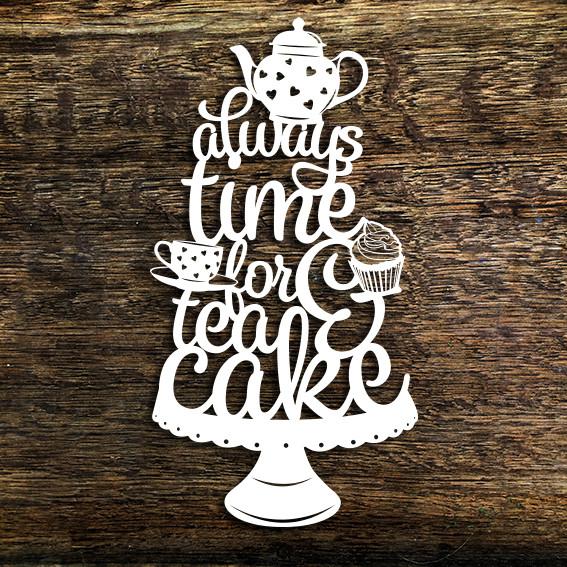 It's Always Tea Time Papercut - Lori Whitlock's SVG Shop