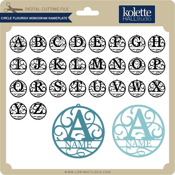 Flourish Monogram Life Cards - Lori Whitlock's SVG Shop