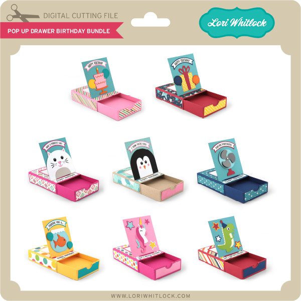 Pop Up Drawer Birthday Bundle - Lori Whitlock's SVG Shop