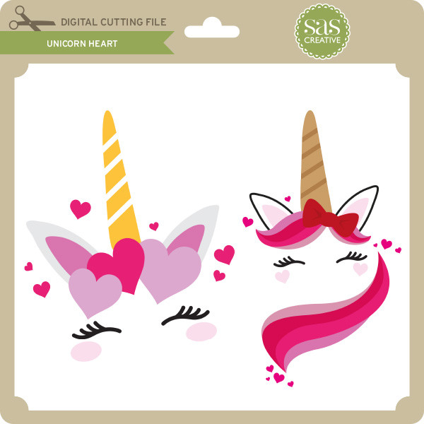 Unicorn Heart Card - Lori Whitlock's SVG Shop