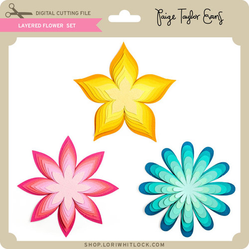Layered Flower Set - Lori Whitlock's SVG Shop