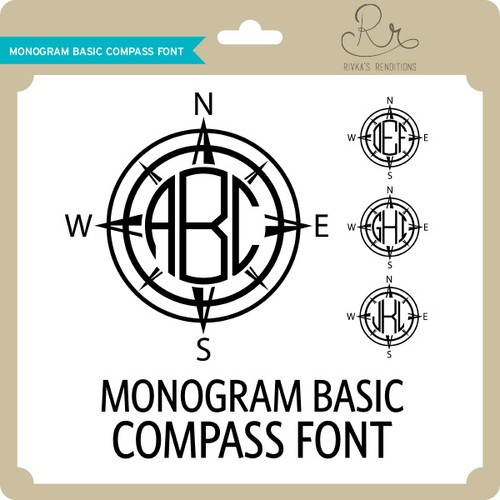 MonogramBasic Compass Font - Lori Whitlock's SVG Shop